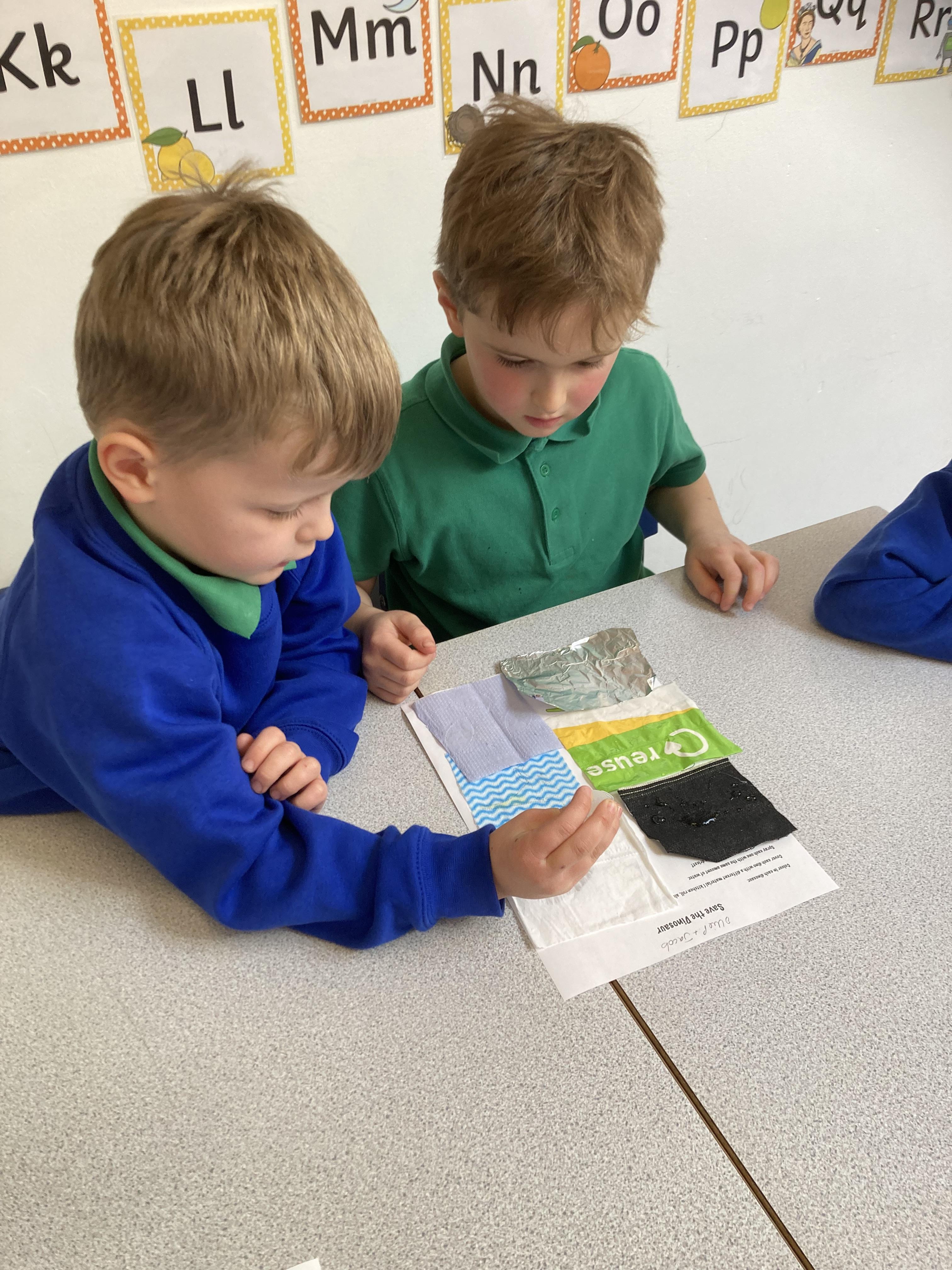 Year 1 Science experiment testing which materials are waterproof ...